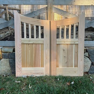 Scalloped Double Outdoor Cedar Gate With Solid Panels - Etsy
