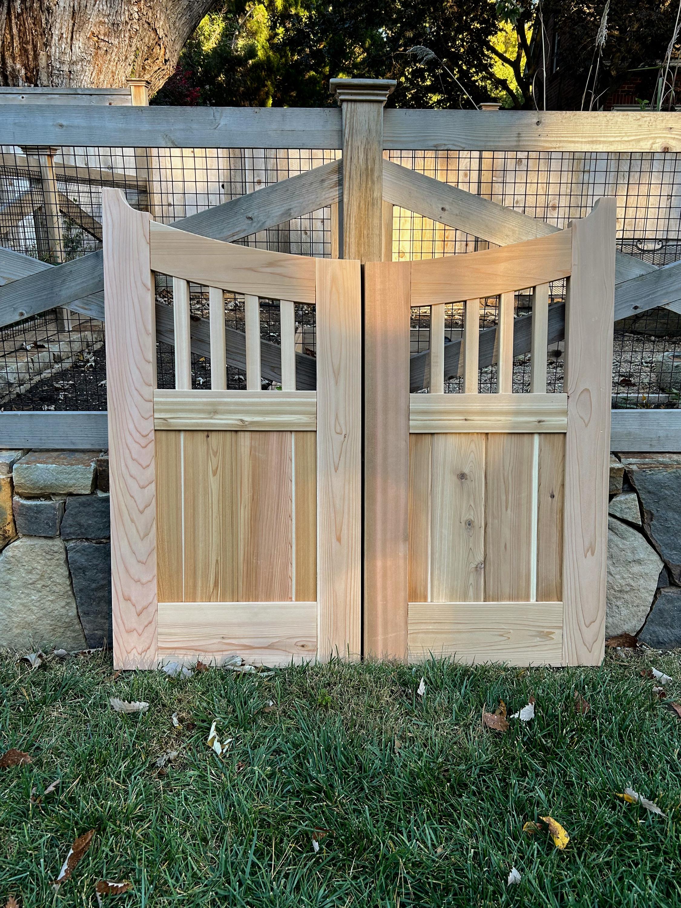 Scalloped Double Outdoor Cedar Gate With Solid Panels - Etsy