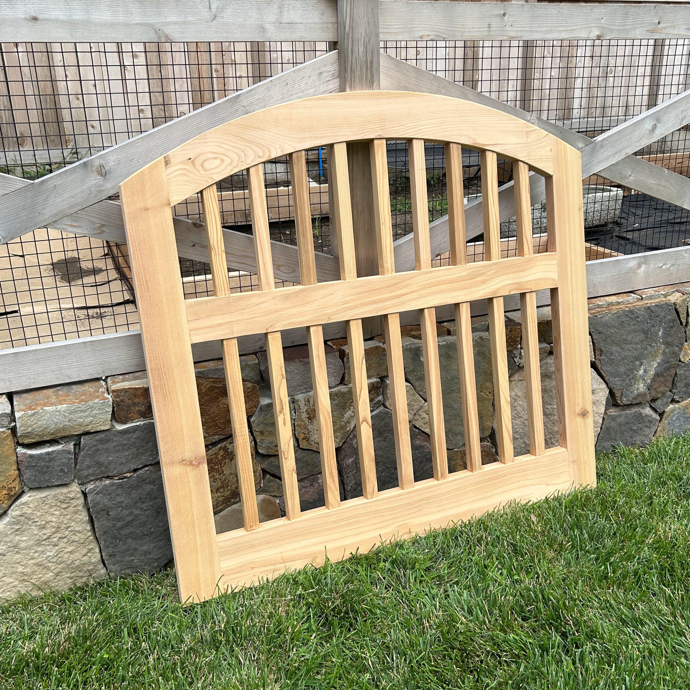 Arched Exterior Cedar Gate With Balusters - Etsy