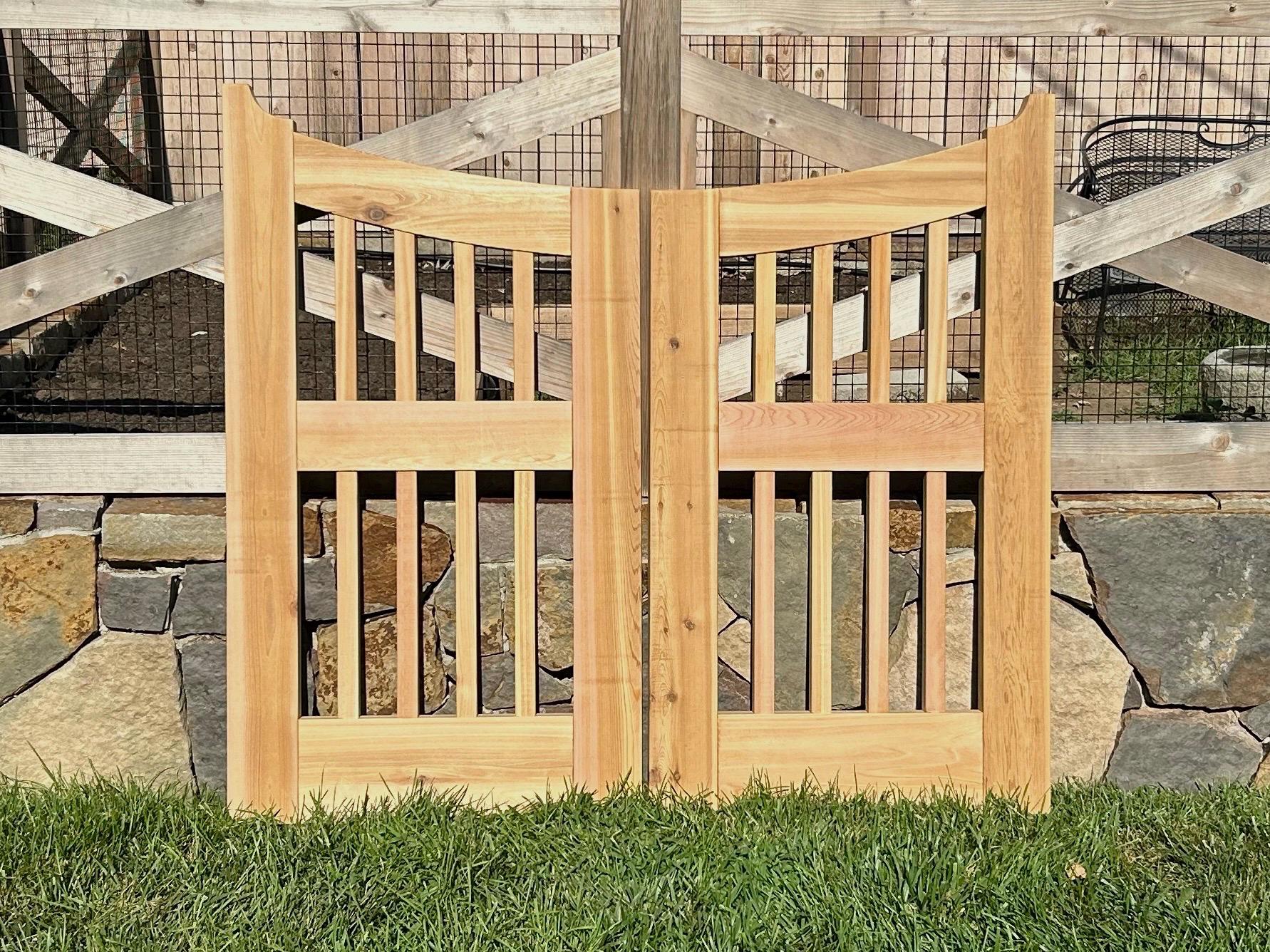 Scalloped Double Outdoor Cedar Gate With Balusters - Etsy