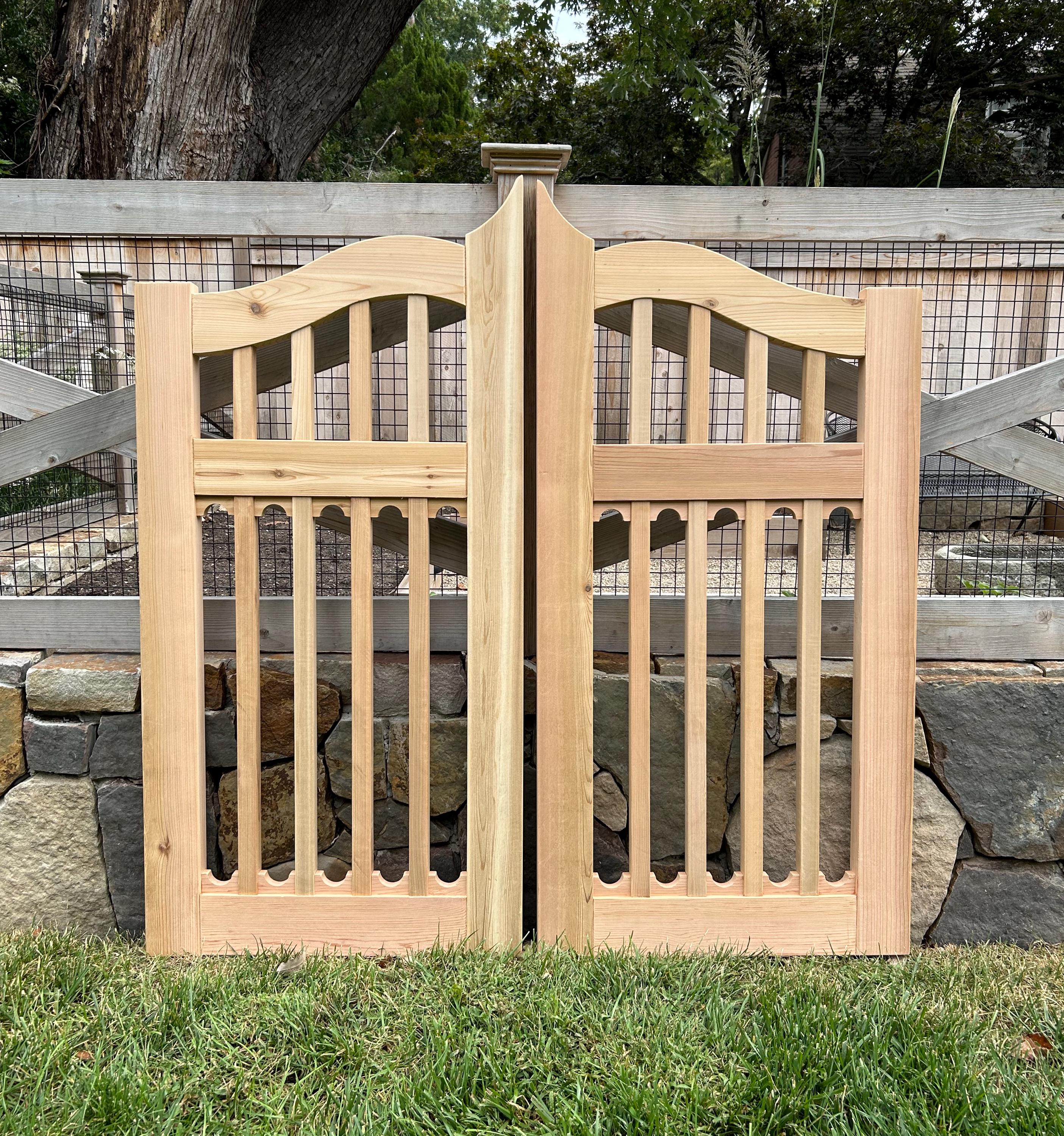 French Double Outdoor Cedar Gate With Balusters - Etsy