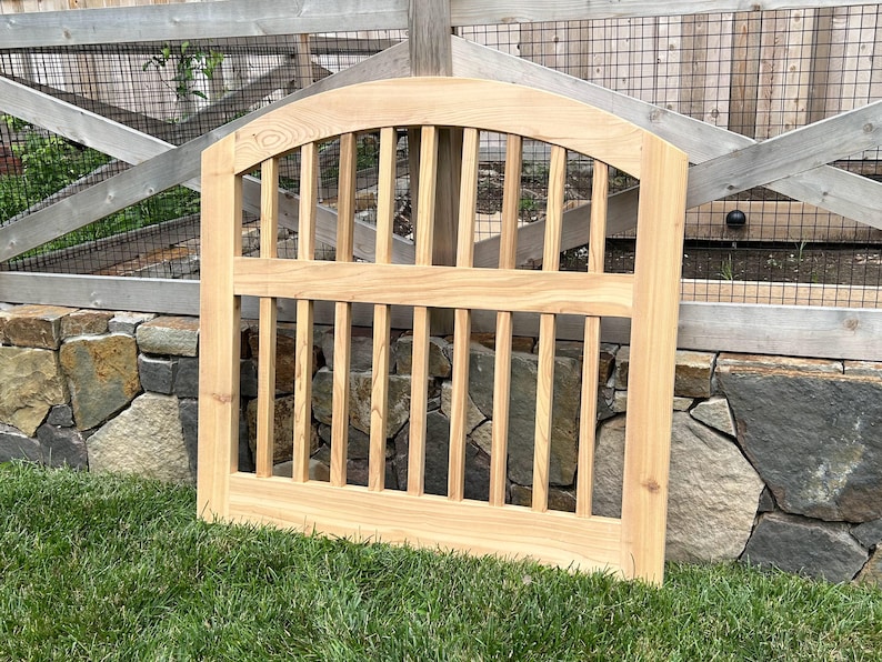 Arched Exterior Cedar Gate With Balusters - Etsy
