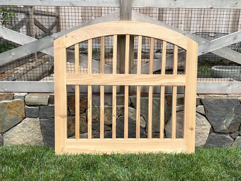 Arched Exterior Cedar Gate With Balusters - Etsy