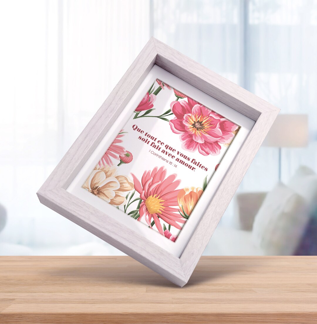 Christian Decorative Frame Flower Frame With Bible Verse A5 - Etsy
