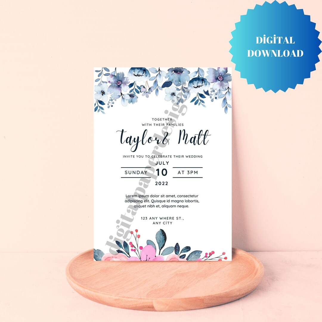 Wedding Invitation / Bride / Canva / Electronic Invitation / Editable ...