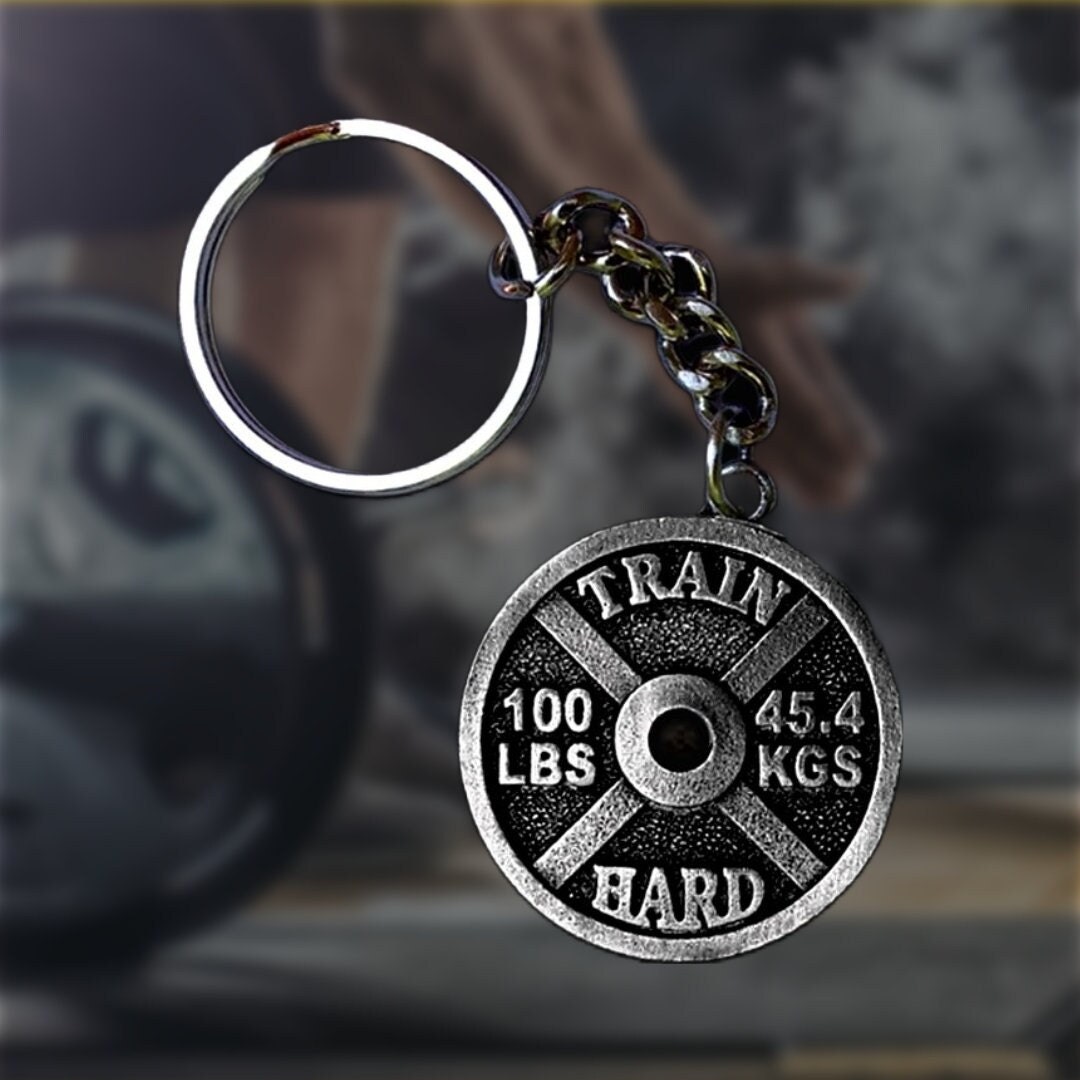100lb. Metal Weight Plate Keyring - Etsy