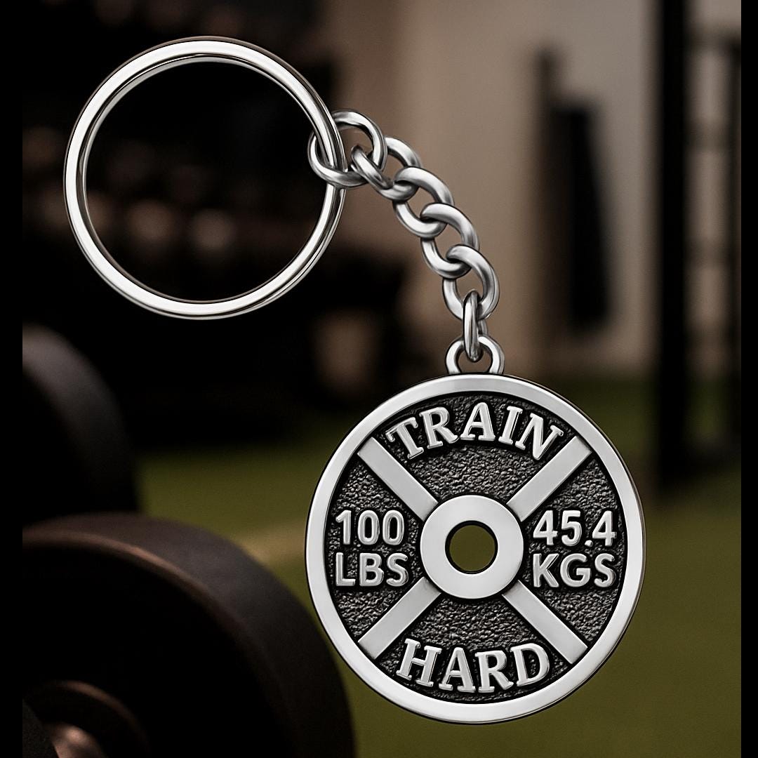 100lb. Metal Weight Plate Keyring - Etsy