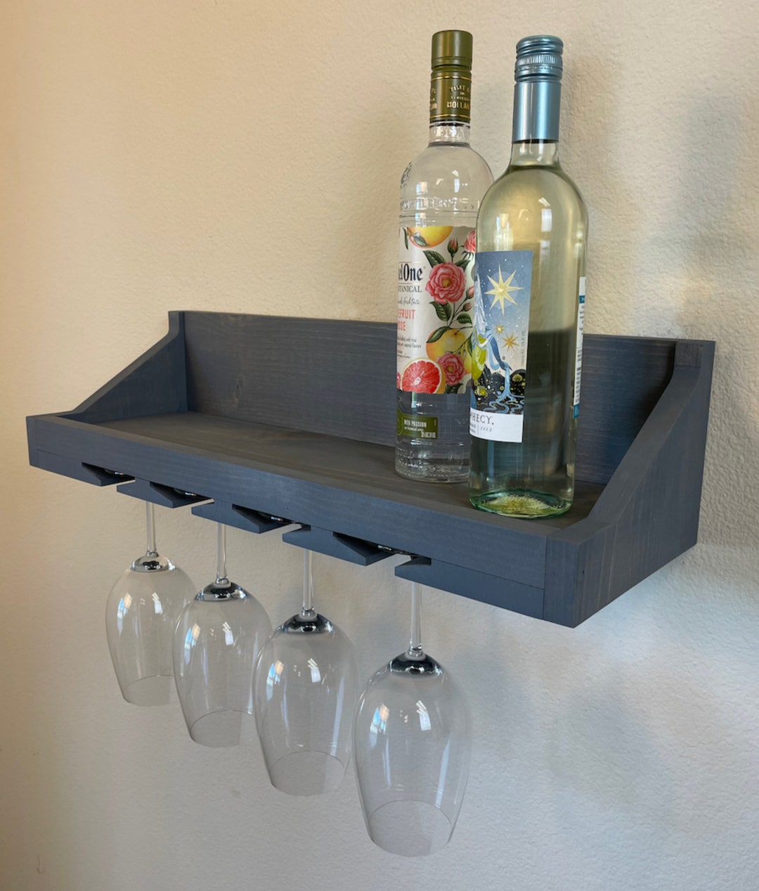 Floating Shelf Brackets Included Liquor Shelf Bar Shelves Wooden ...