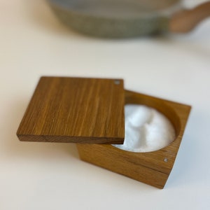 Salt Cellar With Lid Wood Salt Cellar Sliding Lid Large Salt Cellar ...