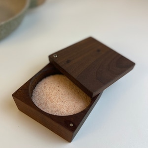 Salt Cellar With Lid Wood Salt Cellar Sliding Lid Large Salt Cellar ...