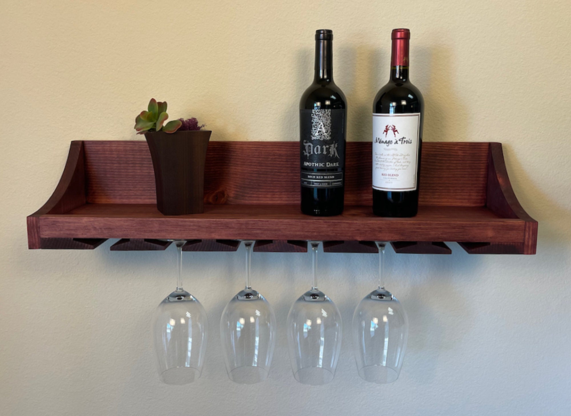 Floating Shelf Brackets Included Liquor Shelf Bar Shelves Wooden ...