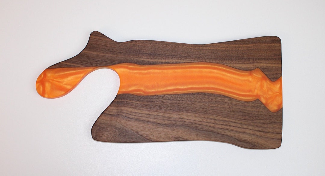 Charcuterie Board Handmade Walnut Wave Design With Sunset Epoxy River ...