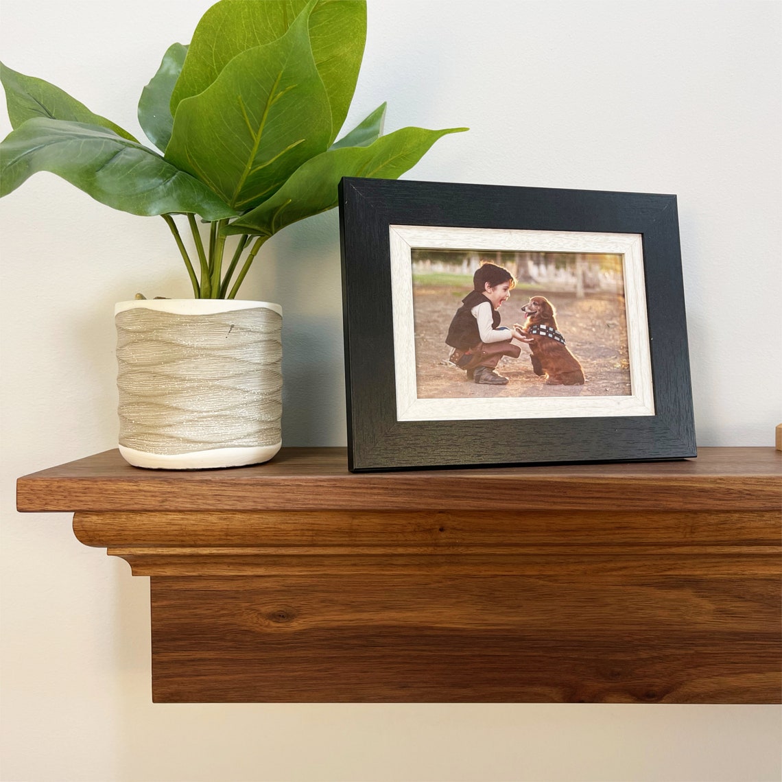 Floating Fireplace Mantel Custom Walnut Floating Mantel - Etsy