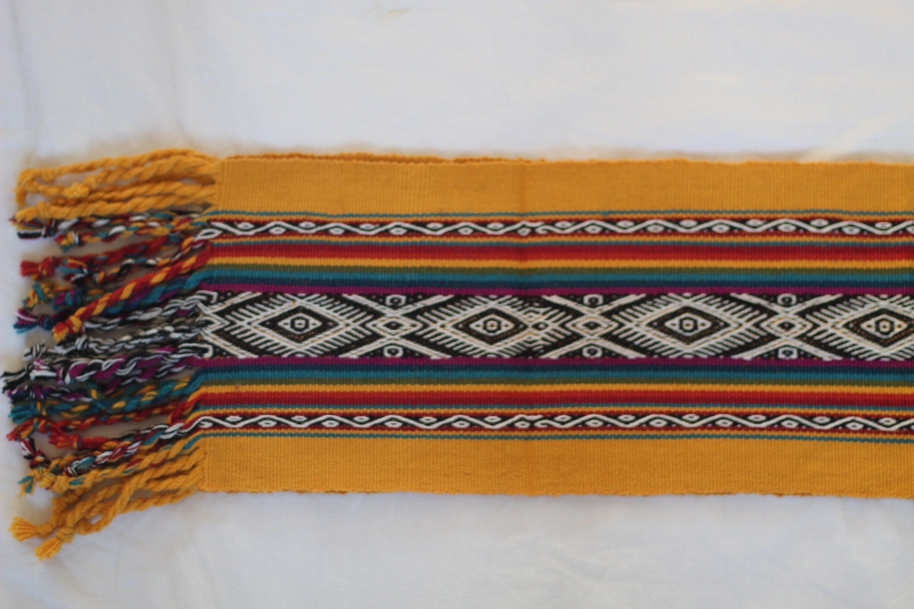 Authentic Peruvian Wool Scarf/table Runner Vibrant Handwoven Andean Art ...