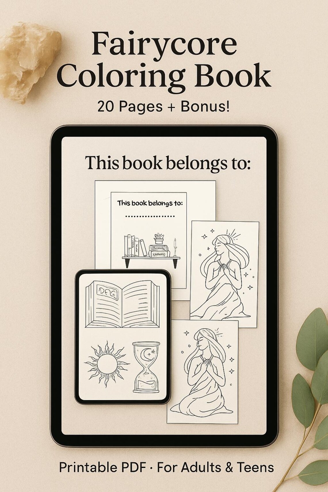 Fairycore Coloring Book: Whimsical Printable Pages for Teens & Adults ...