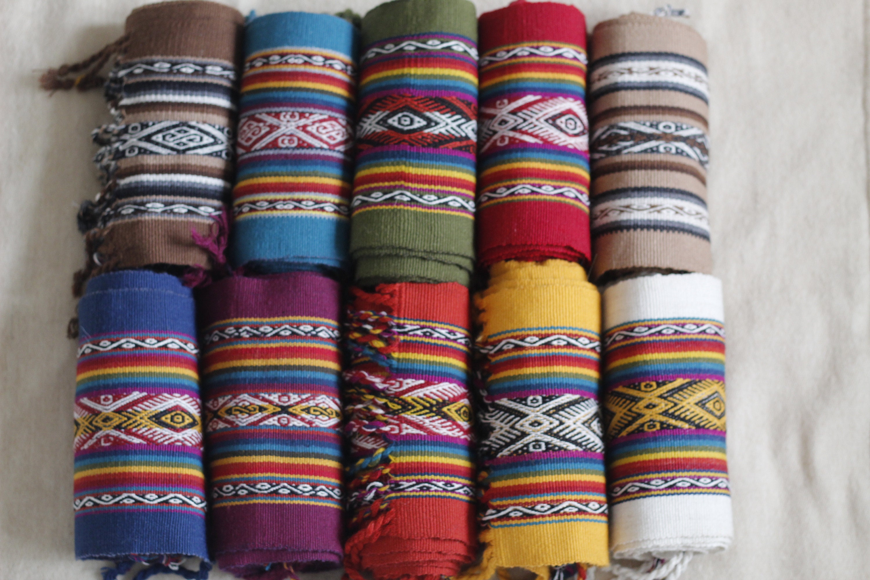 Authentic Peruvian Wool Scarf/table Runner Vibrant Handwoven Andean Art ...