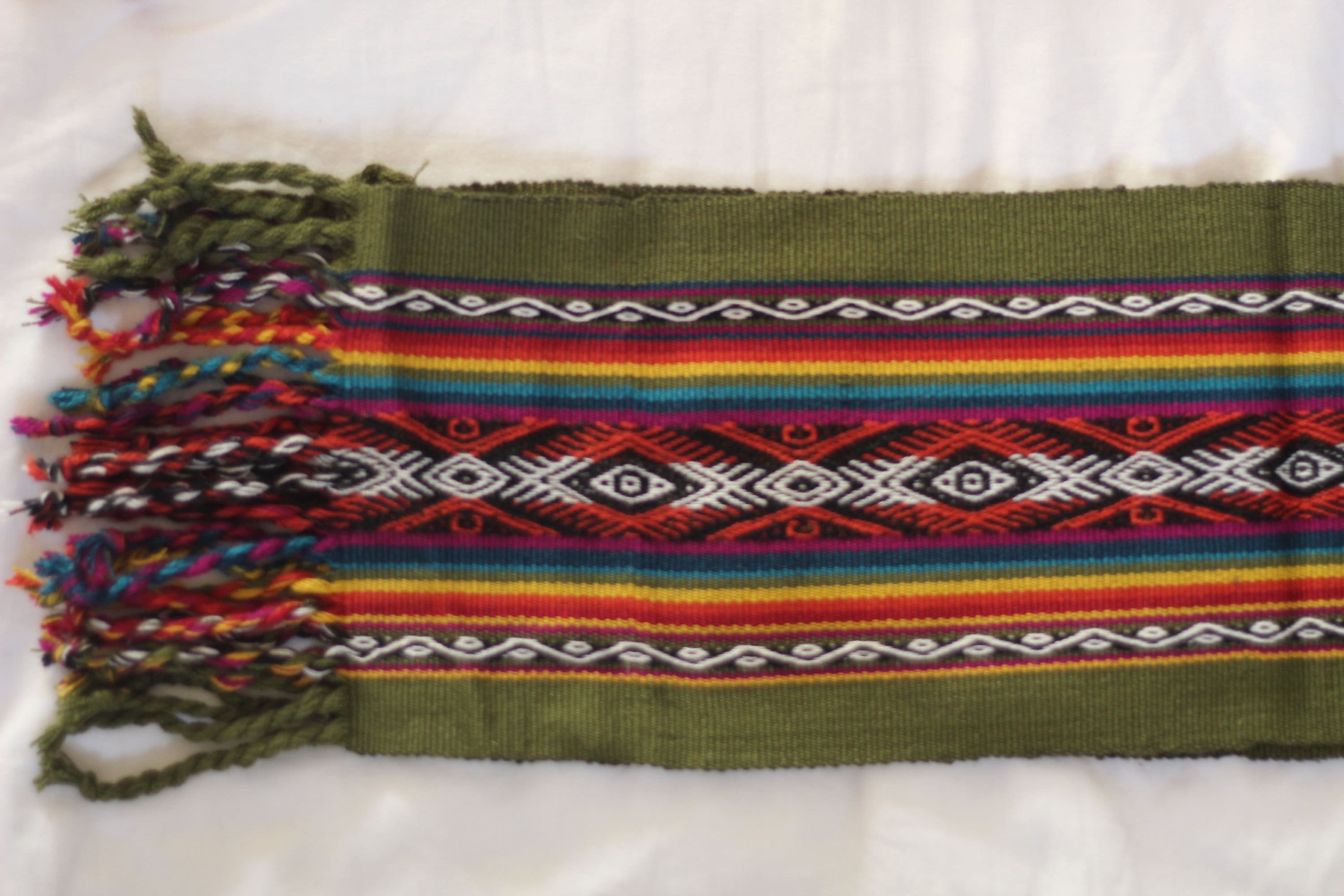 Authentic Peruvian Wool Scarf/table Runner Vibrant Handwoven Andean Art ...
