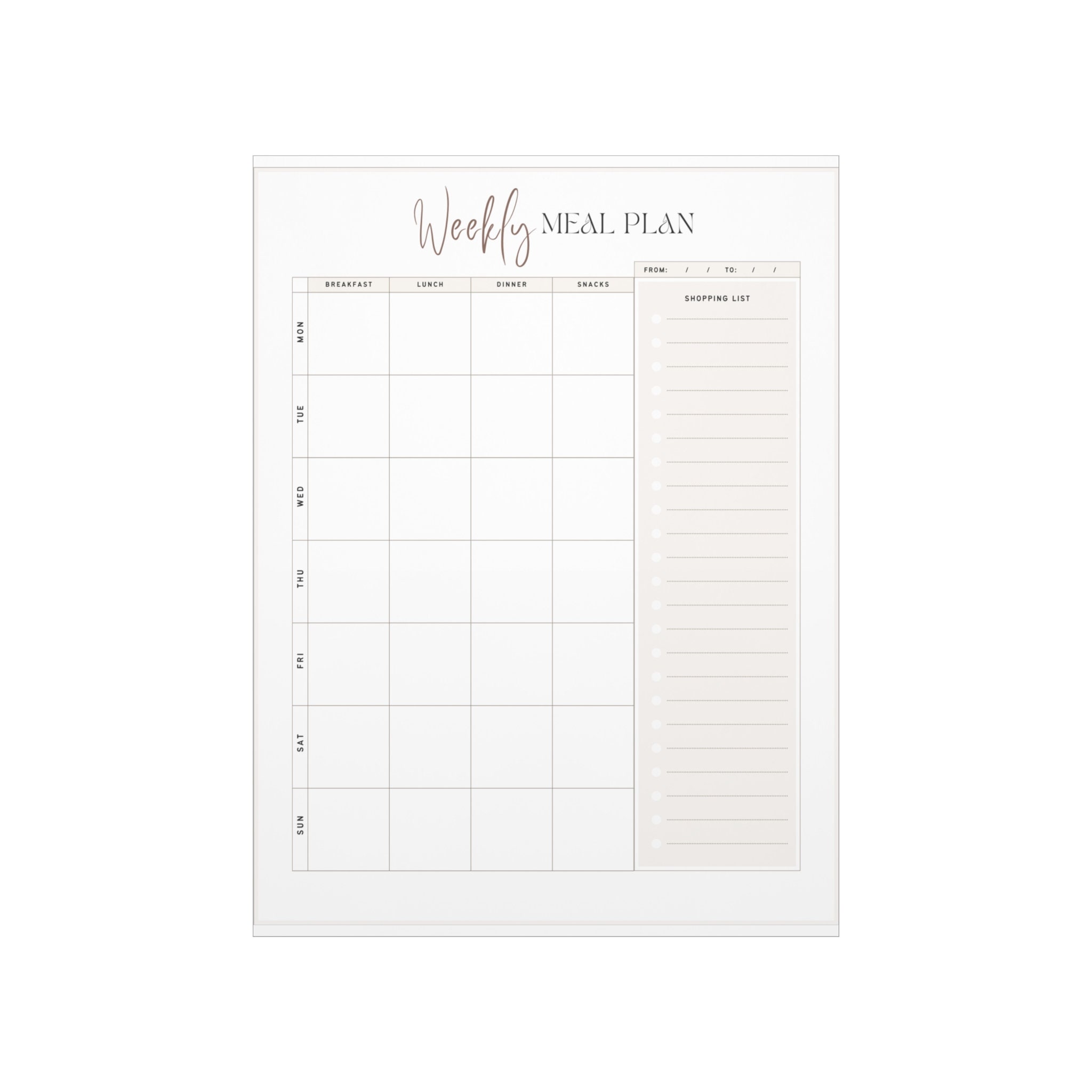 Meal Planner Printable // Family Weekly Meal Planner - Etsy