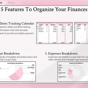 Easy Monthly Budget Spreadsheet, Bill Payment Tracker, Financial Google ...