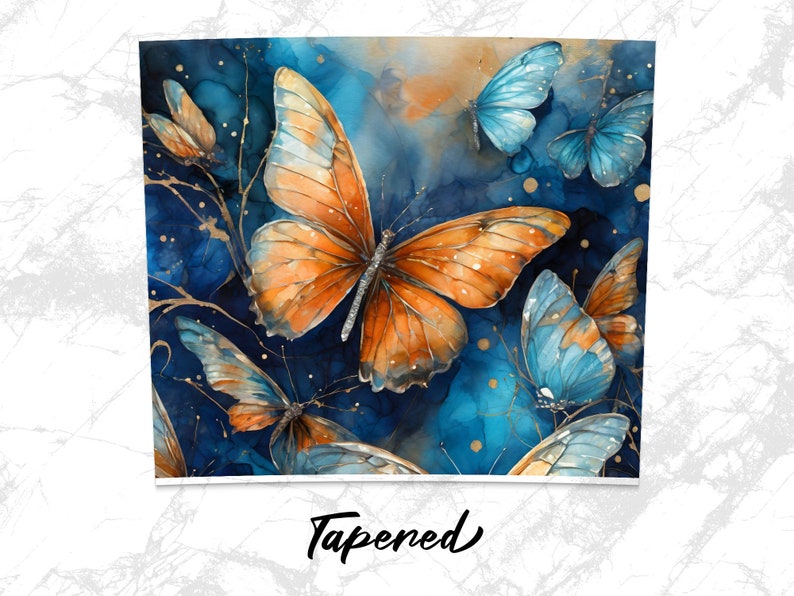 Butterfly Tumbler Wrap, Nature-inspired Sublimation Design, Floral Art ...