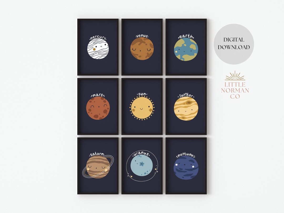 The Planets and Sun Space Print Educational Print Kids Room - Etsy