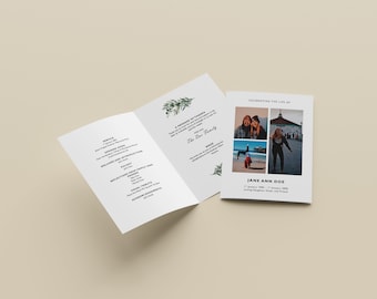 Funeral Program Microsoft Word Template Simple DIY Printable - Etsy