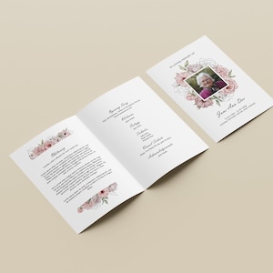Funeral Program Microsoft Word Template Simple DIY Printable - Etsy