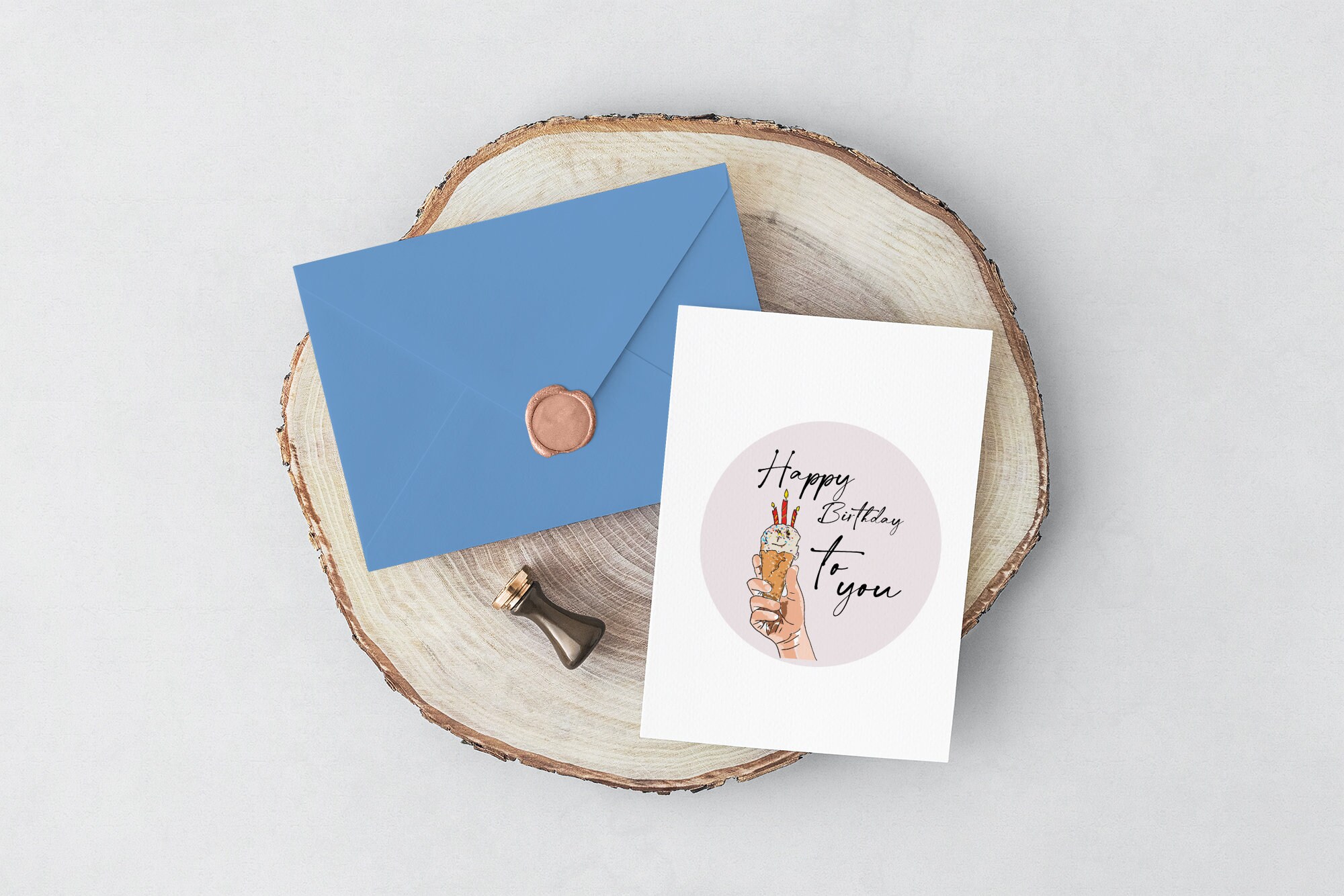 Cute Ice Cream Cone Birthday Card Printable, Saxophone Happy Born ...