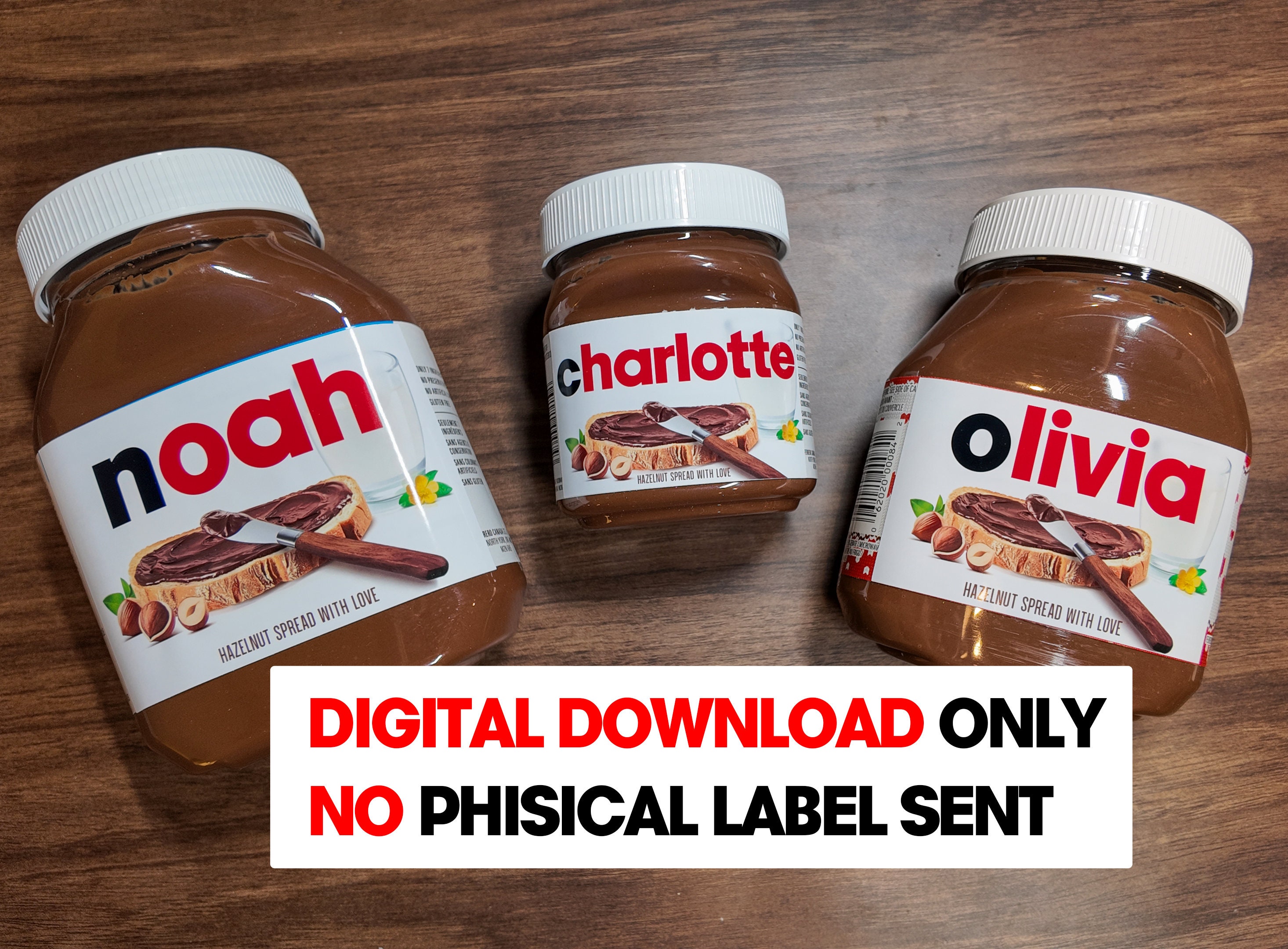 Digital Download Personalised Nutella Sticker, Nutella Label, Funny ...