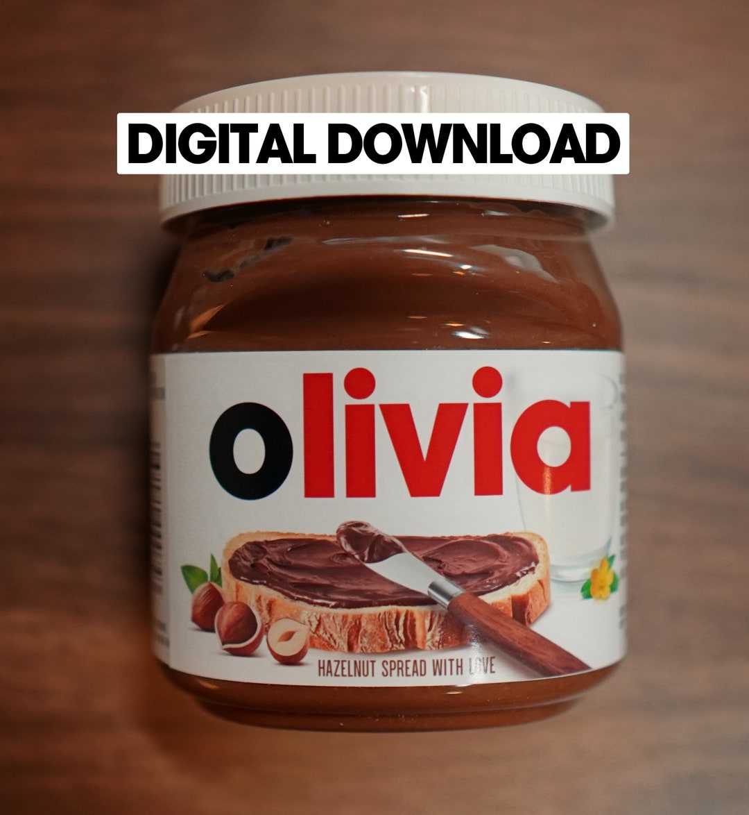 Digital Download Personalised Nutella Sticker, Nutella Label, Funny ...