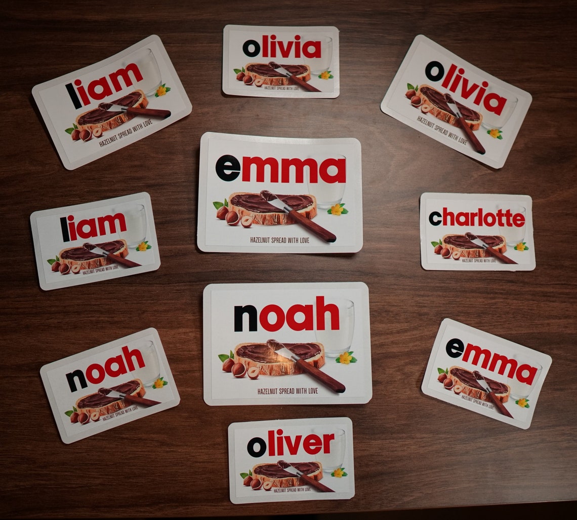 Personalised Chocolate Spread Label Decal Vinyl Sticker, Funny Gift ...