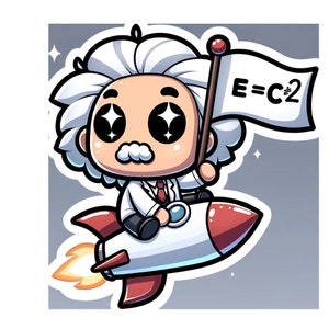 Einstein Sticker Sheet, Science Stickers, Science Decals, Cute Stickers ...
