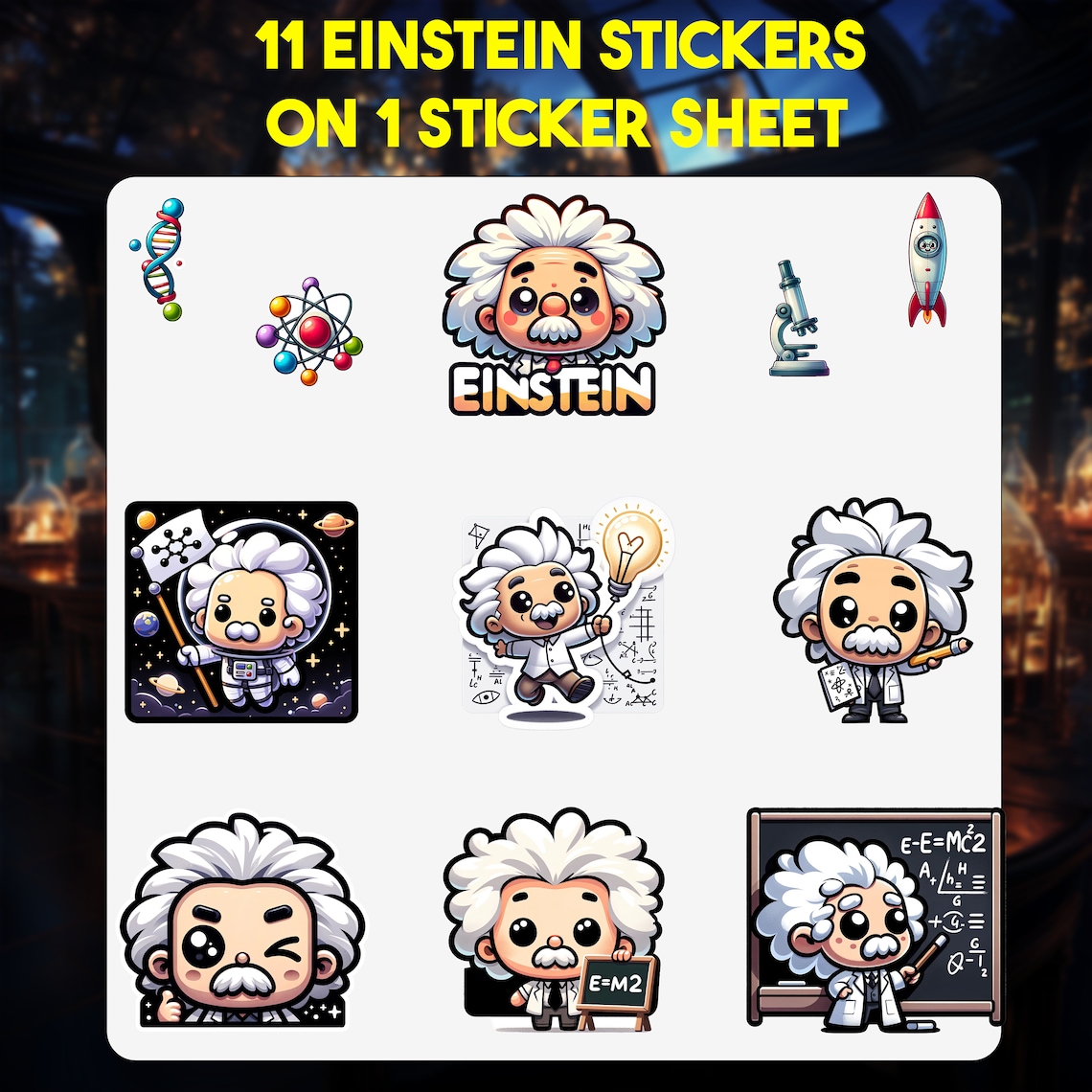 11 Einstein Stickers Science Stickers Science Decals - Etsy
