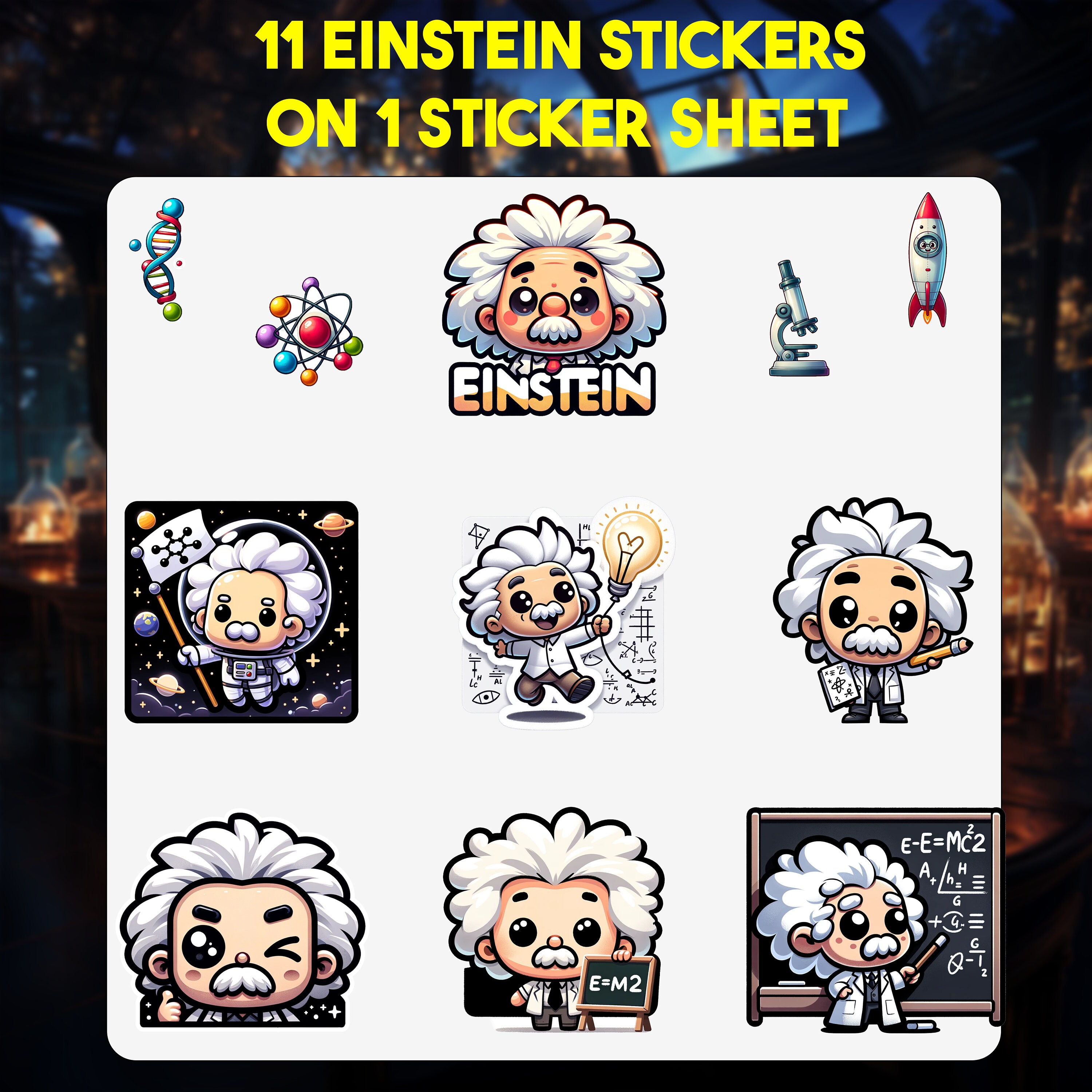 11 Einstein Stickers Science Stickers Science Decals - Etsy