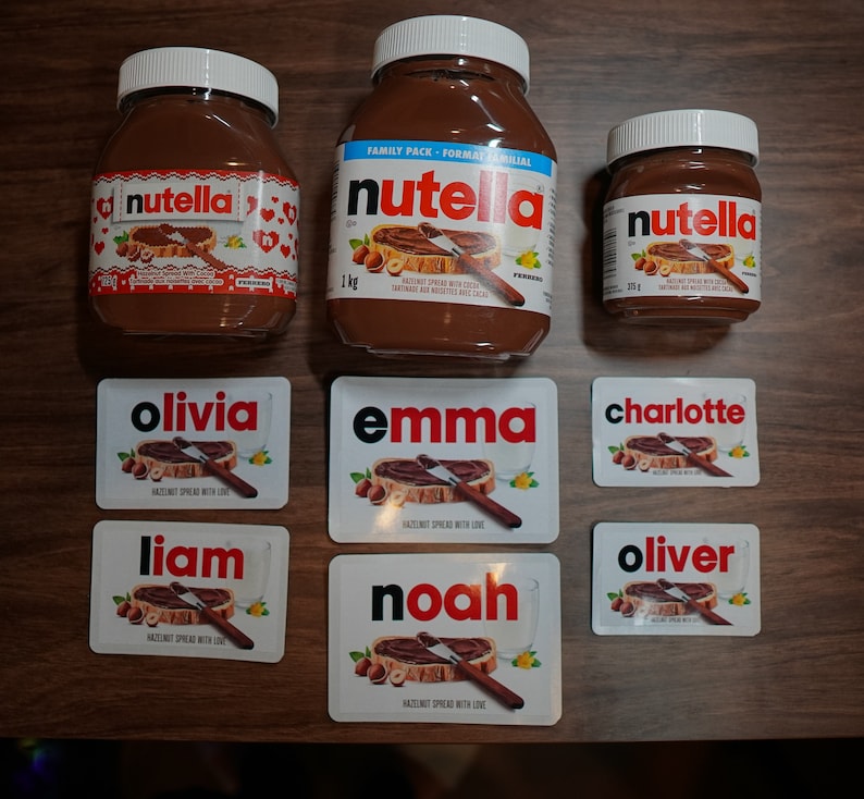 Digital Download Personalised Nutella Sticker, Nutella Label, Funny ...