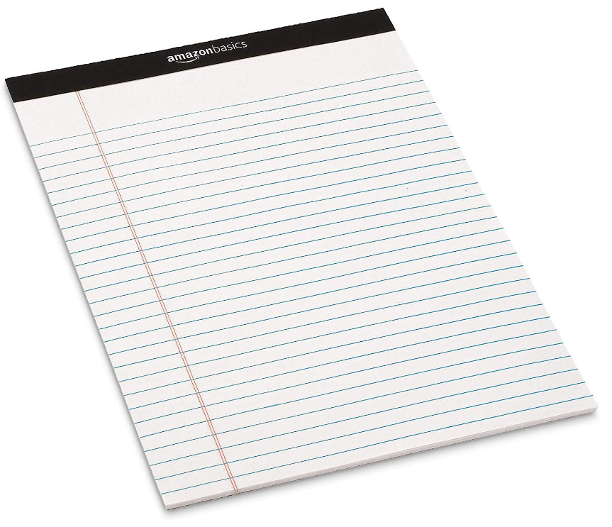 Amazon Basics Wide Ruled Lined Writing Note Pad 8.5 Inch X - Etsy