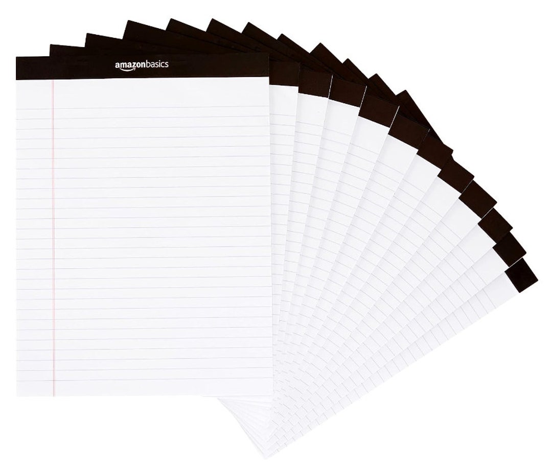 Amazon Basics Wide Ruled Lined Writing Note Pad 8.5 Inch X - Etsy
