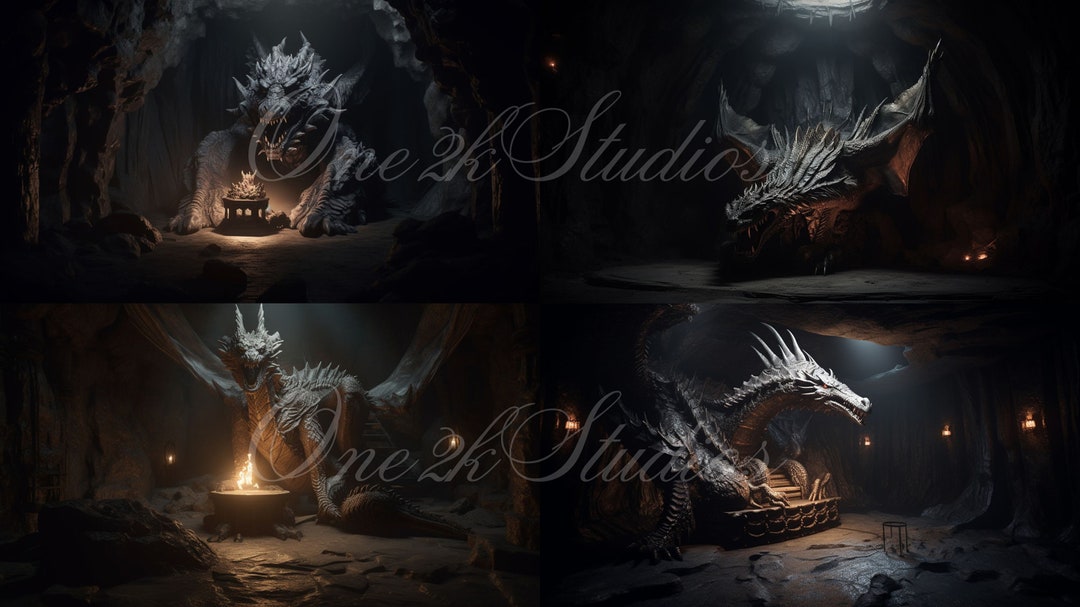 Dragon's Lair Digital Backdrop, Fantasy Cosplay Backgrounds, Medieval ...