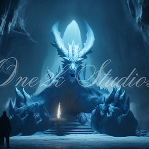 Dragon's Lair Digital Backdrop, Fantasy Cosplay Backgrounds, Blue ...