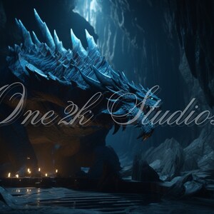 Dragon's Lair Digital Backdrop, Fantasy Cosplay Backgrounds, Blue ...