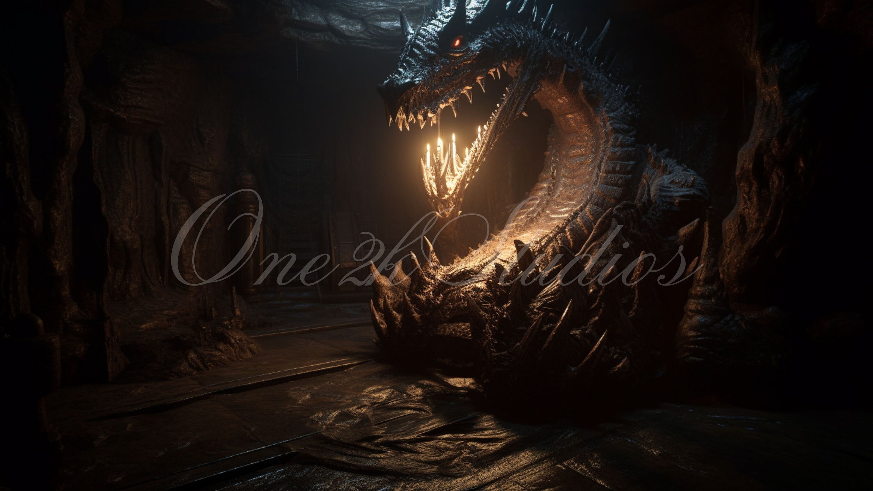 Dragon's Lair Digital Backdrop, Fantasy Cosplay Backgrounds, Medieval ...