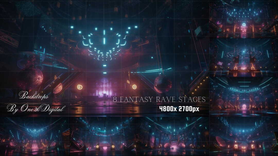 Dance Stage Background Fantasy Rave Stage Galaxy Disco - Etsy