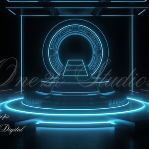 Tron Digital Backdrop, Tron Throne, Neon Throne Digital Backdrop ...