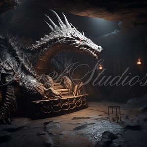 Dragon's Lair Digital Backdrop, Fantasy Cosplay Backgrounds, Medieval ...