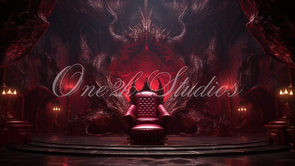 Dragon's Lair Digital Backdrop, Medieval Fantasy Throne Room, Fantasy ...