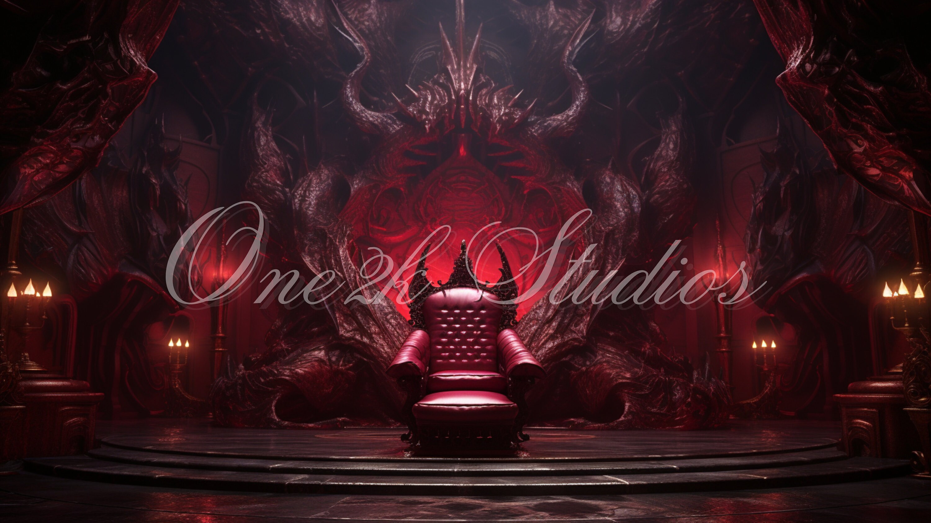 Dragon's Lair Digital Backdrop, Medieval Fantasy Throne Room, Fantasy ...