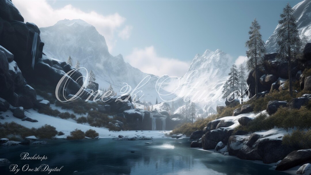 Mountain Range Backdrop, Tundra Backdrop, Snowy Mountain, Landscape ...