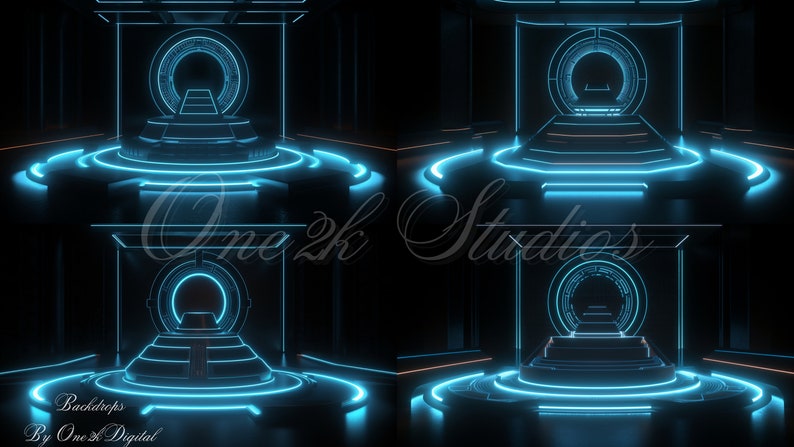 Tron Digital Backdrop, Tron Throne, Neon Throne Digital Backdrop ...
