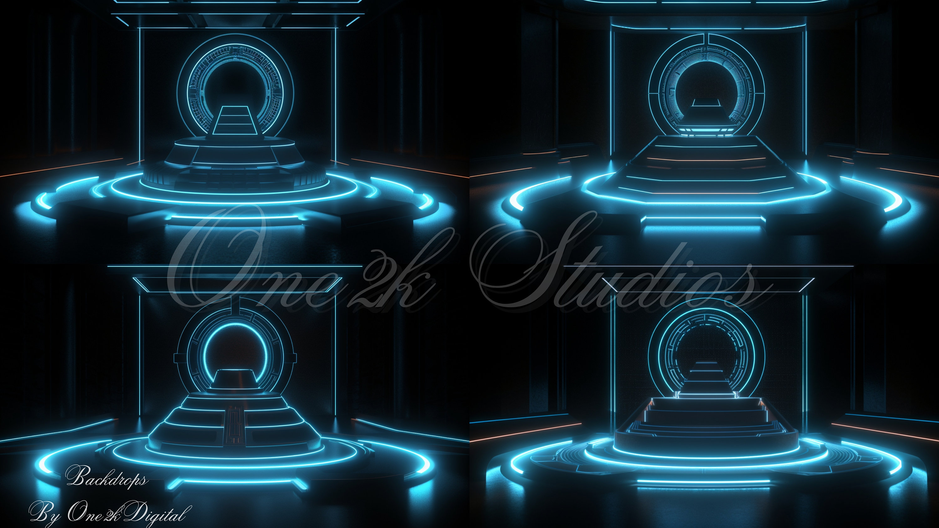 Tron Digital Backdrop, Tron Throne, Neon Throne Digital Backdrop ...