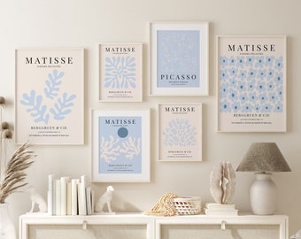 Pastel Blue Matisse Print Set of 6 Matisse Exhibition Poster Neutral ...